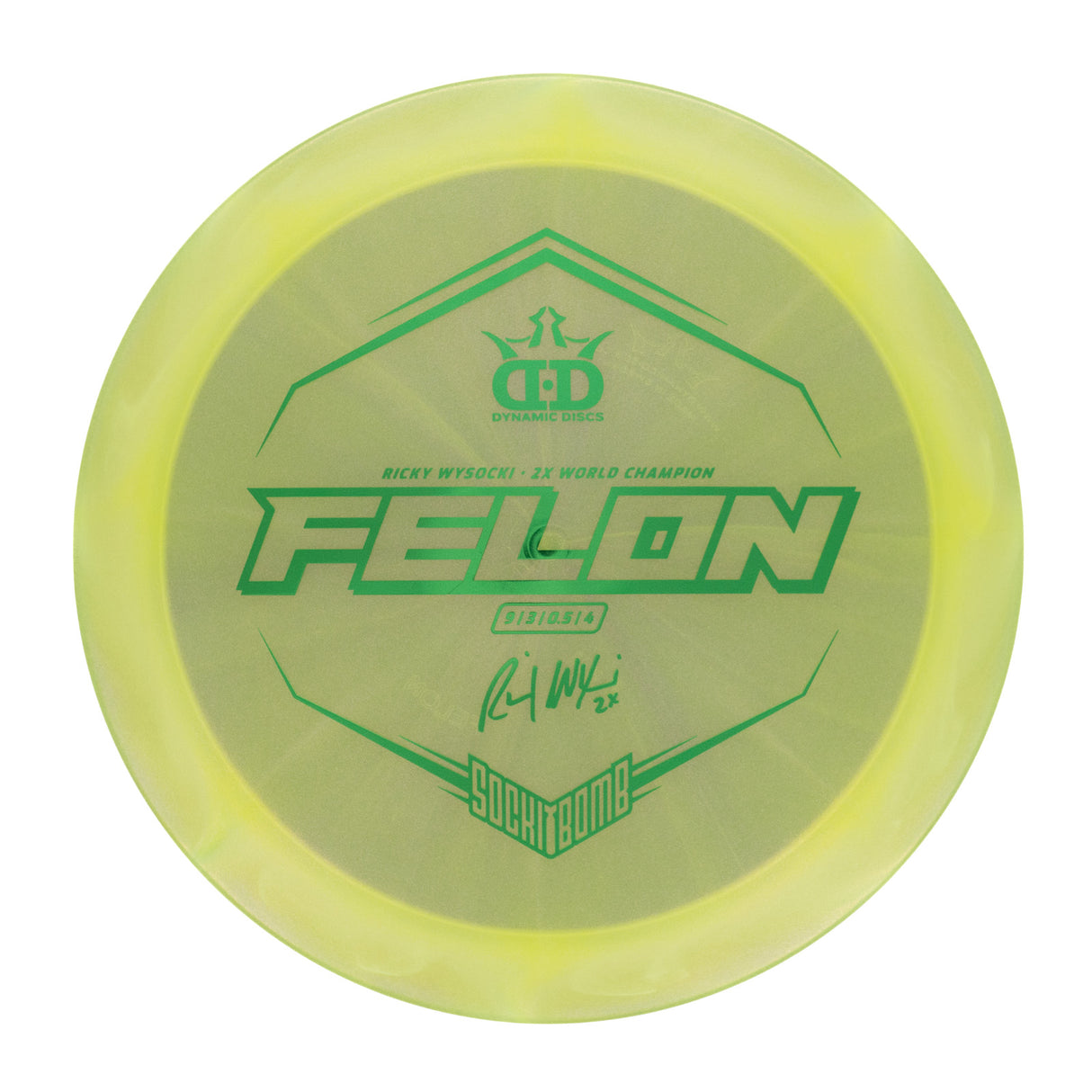 Dynamic Discs Felon - Ricky Wysocki Sockibomb Stamp Lucid Ice Glimmer ...